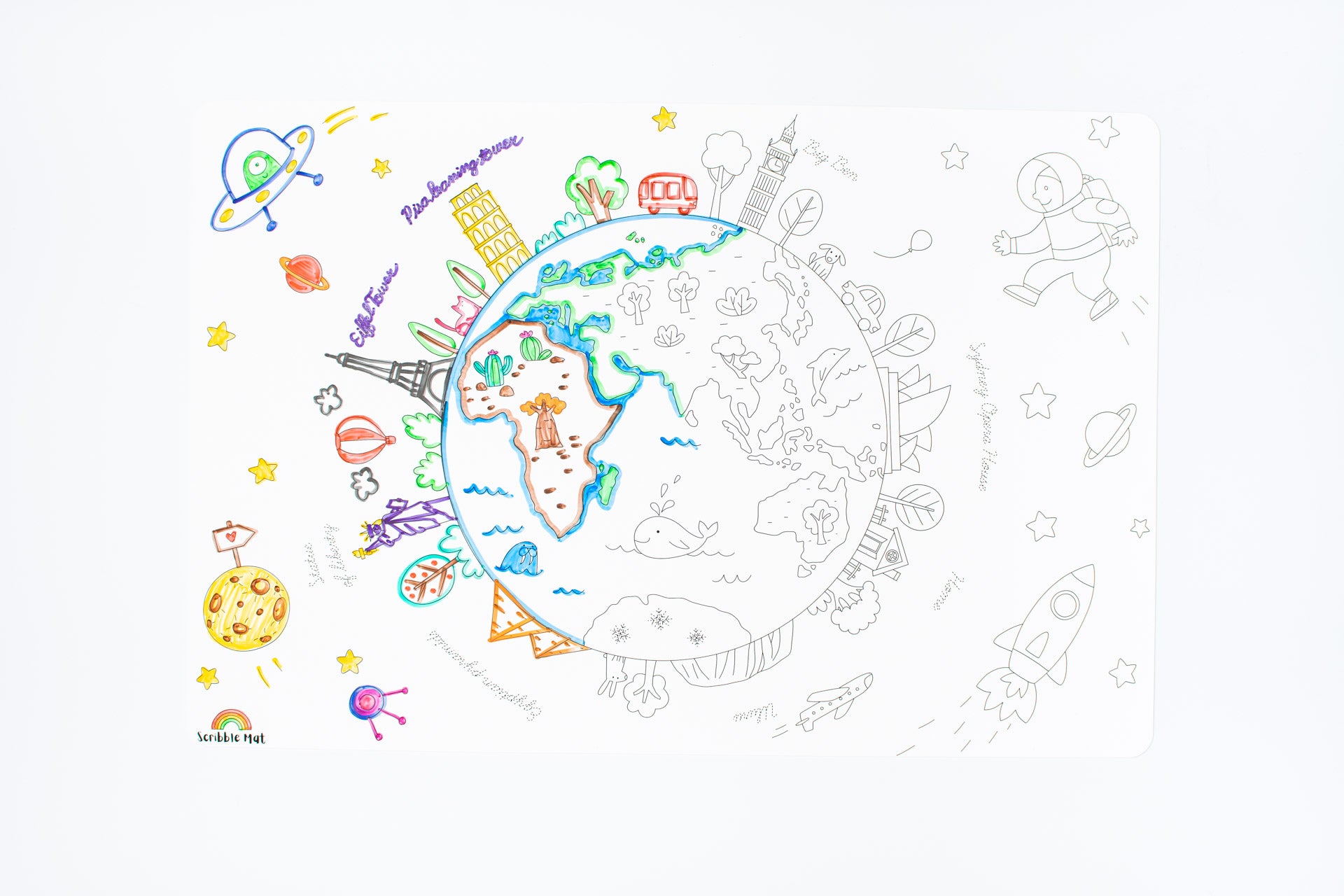 Scribble Mat Reusable Silicone Colouring in Mats