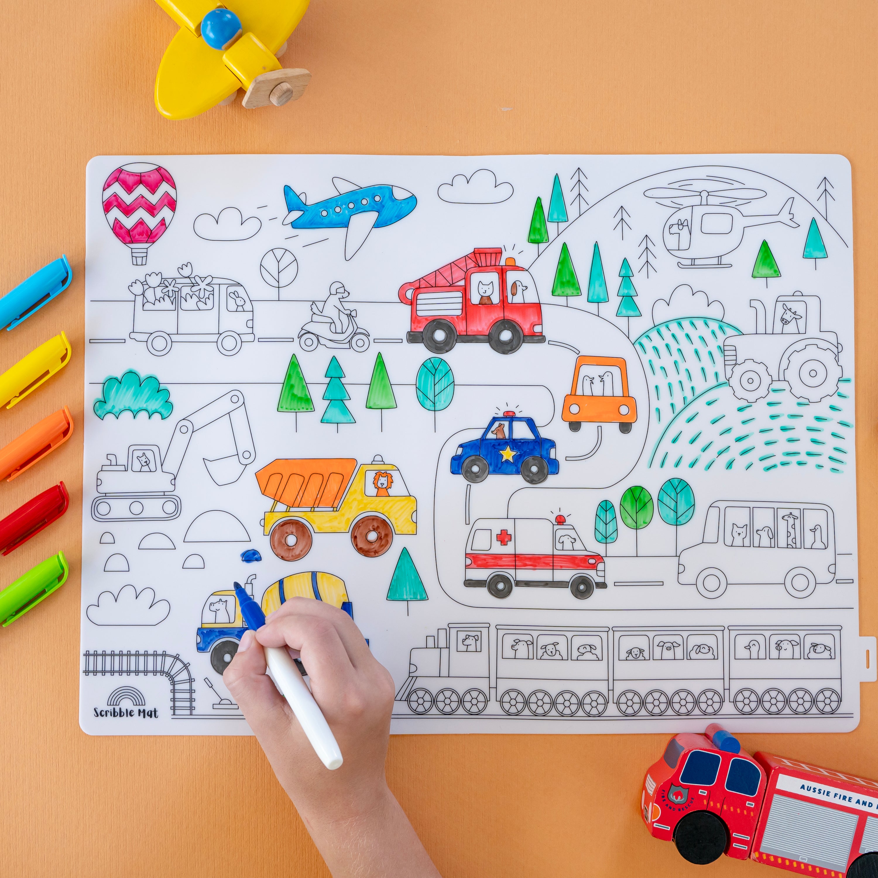Scribble Mat Reusable Silicone Colouring in Mats