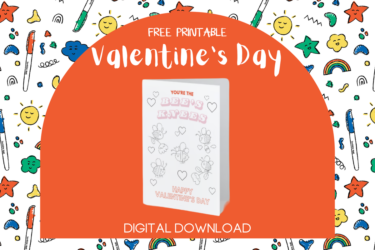 Printable - Valentine's Day Card - FREE Digital Download – Scribble Mat