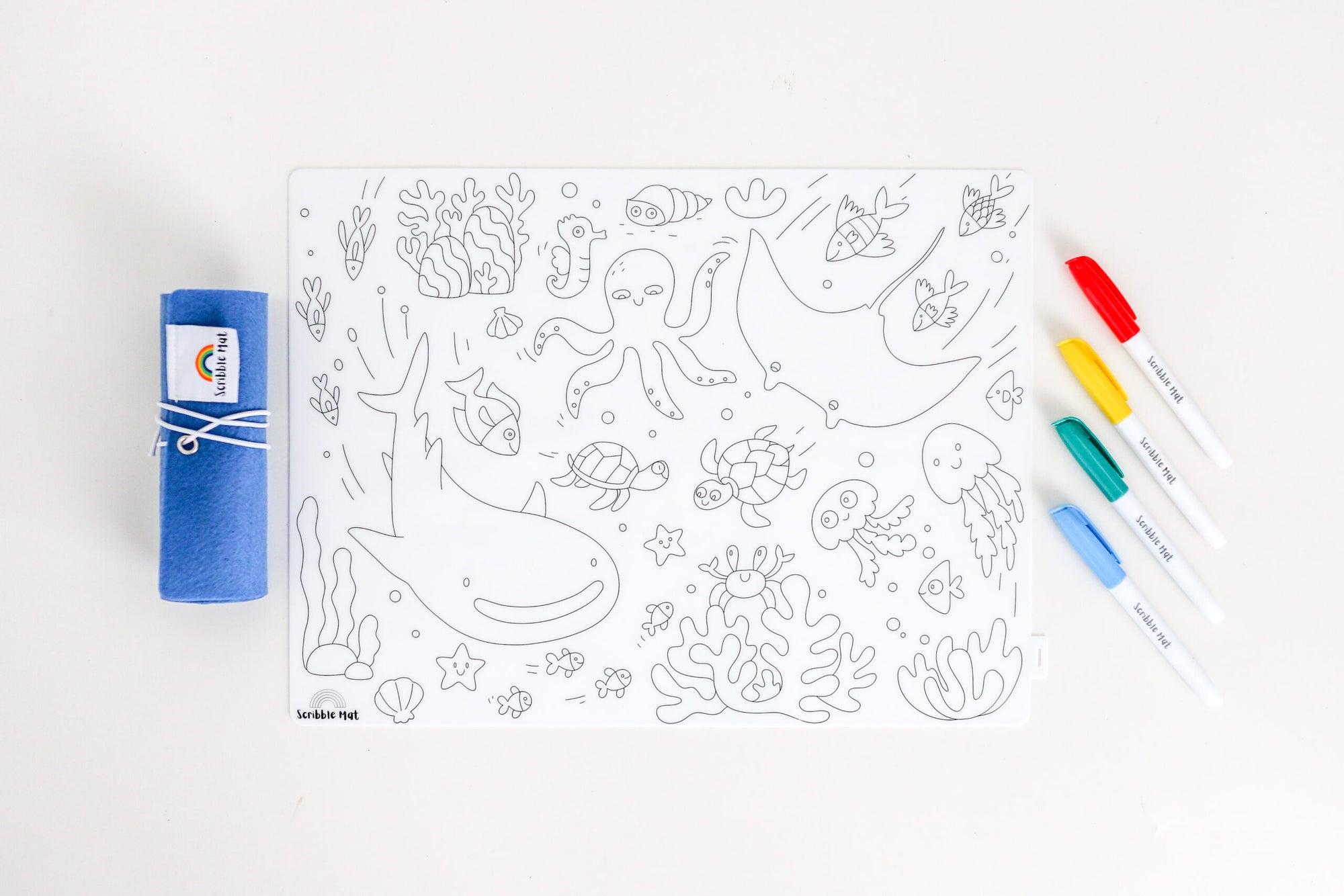 Scribble Mat Reusable Silicone Colouring in Mats