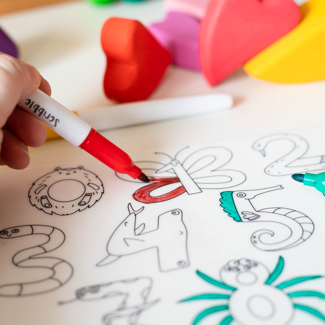 Scribble Mat Reusable Silicone Colouring in Mats